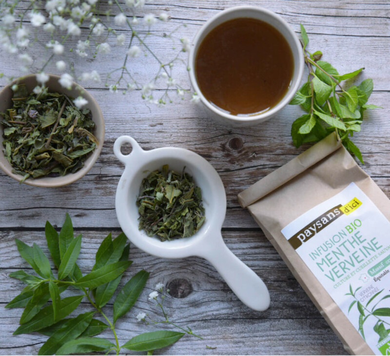Organic verbena mint infusion - peasants here - in bulk - 30g